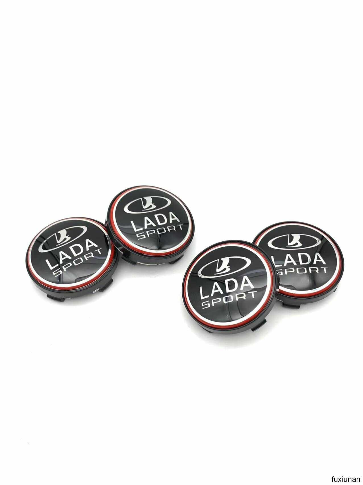 Колпачки заглушки на литые диски LADA — комплект 4 шт, защита ступицы и декор, наружный Ø 60 мм, внутренний Ø 56 мм
