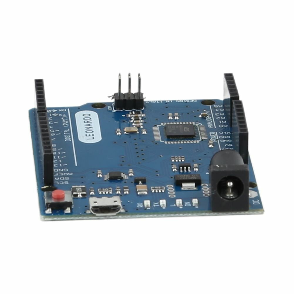 Разработочная плата Leonardo R3 на базе микроконтроллера ATmega32U4 с встроенным USB-интерфейсом, и тактовой частотой 16 МГц