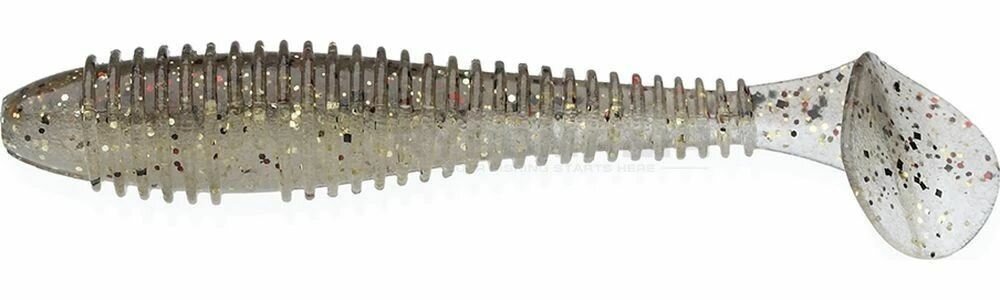 Приманка силиконовая мягкая съедобная, виброхвост Keitech тонущий Swing Impact FAT 4.3" #417 Gold Flash Minnow