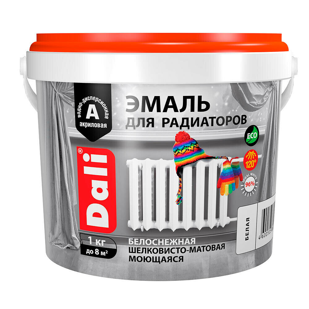 Эмаль для радиаторов Dali белая матовая акриловая 1 кг