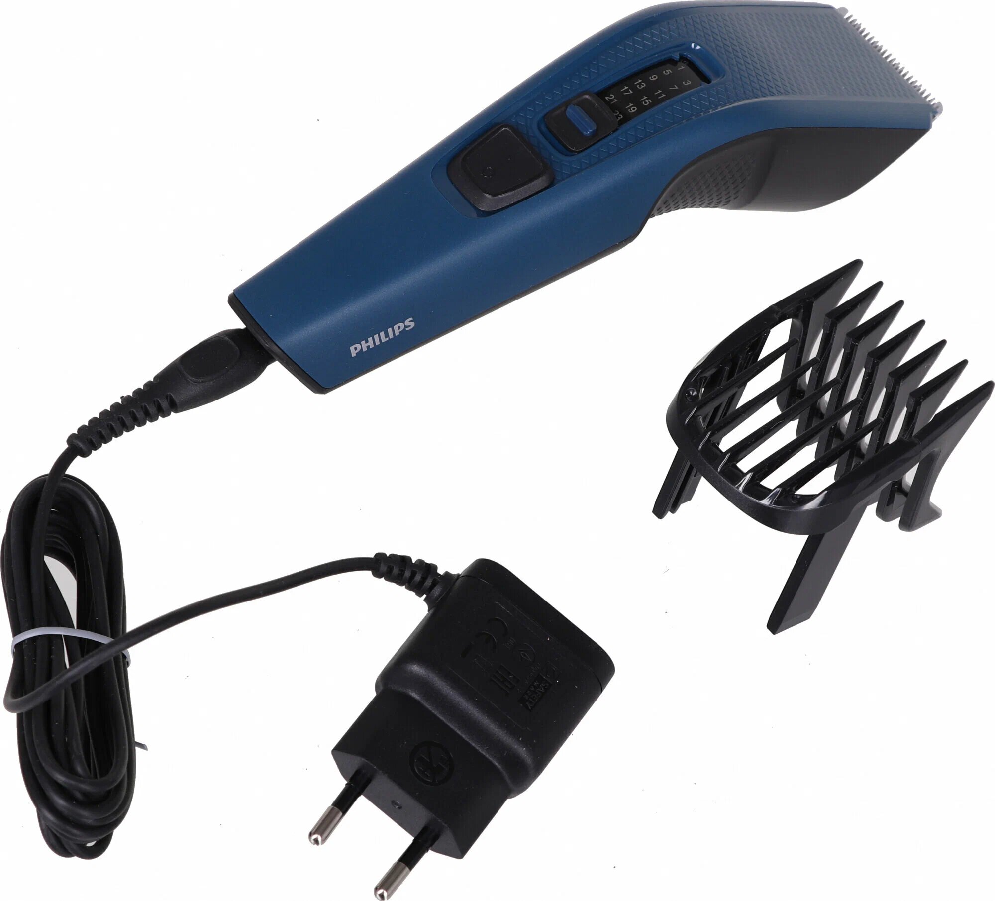 Машинка для стрижки Philips Series 3000 HC3505/15 черный, Установка длины волос: от 0.5 до 23 мм, Питание: от сети
