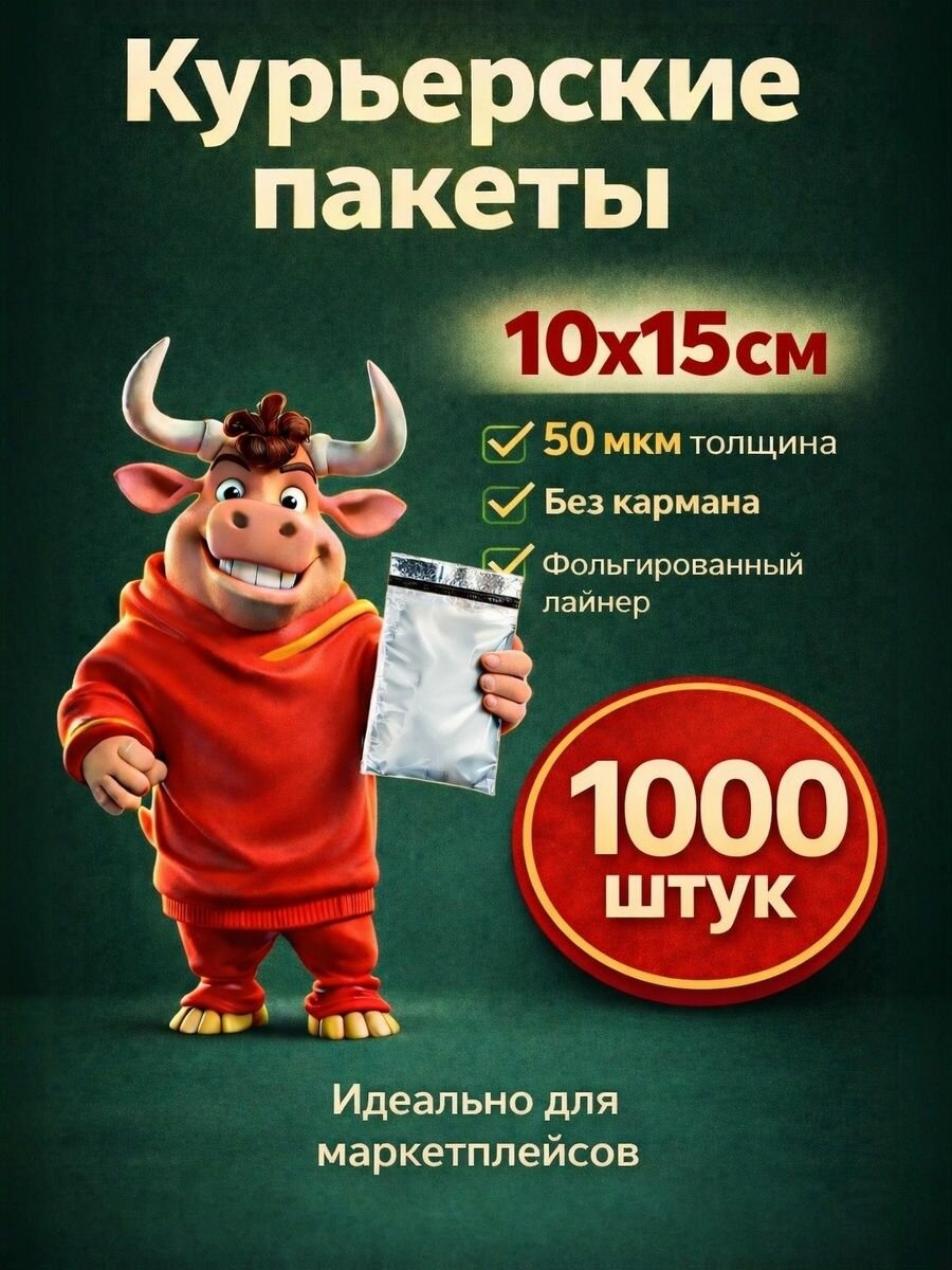 Курьерский пакет, 10х15 см, сейф пакет, почтовый 100х150 мм 1000 шт