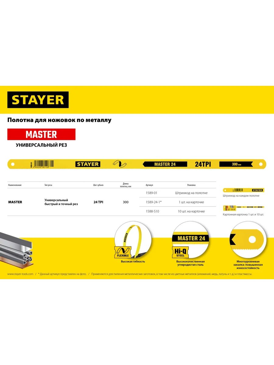 STAYER MASTER-24, 24 TPI, 300 мм, 1 шт, коробка 50 шт,