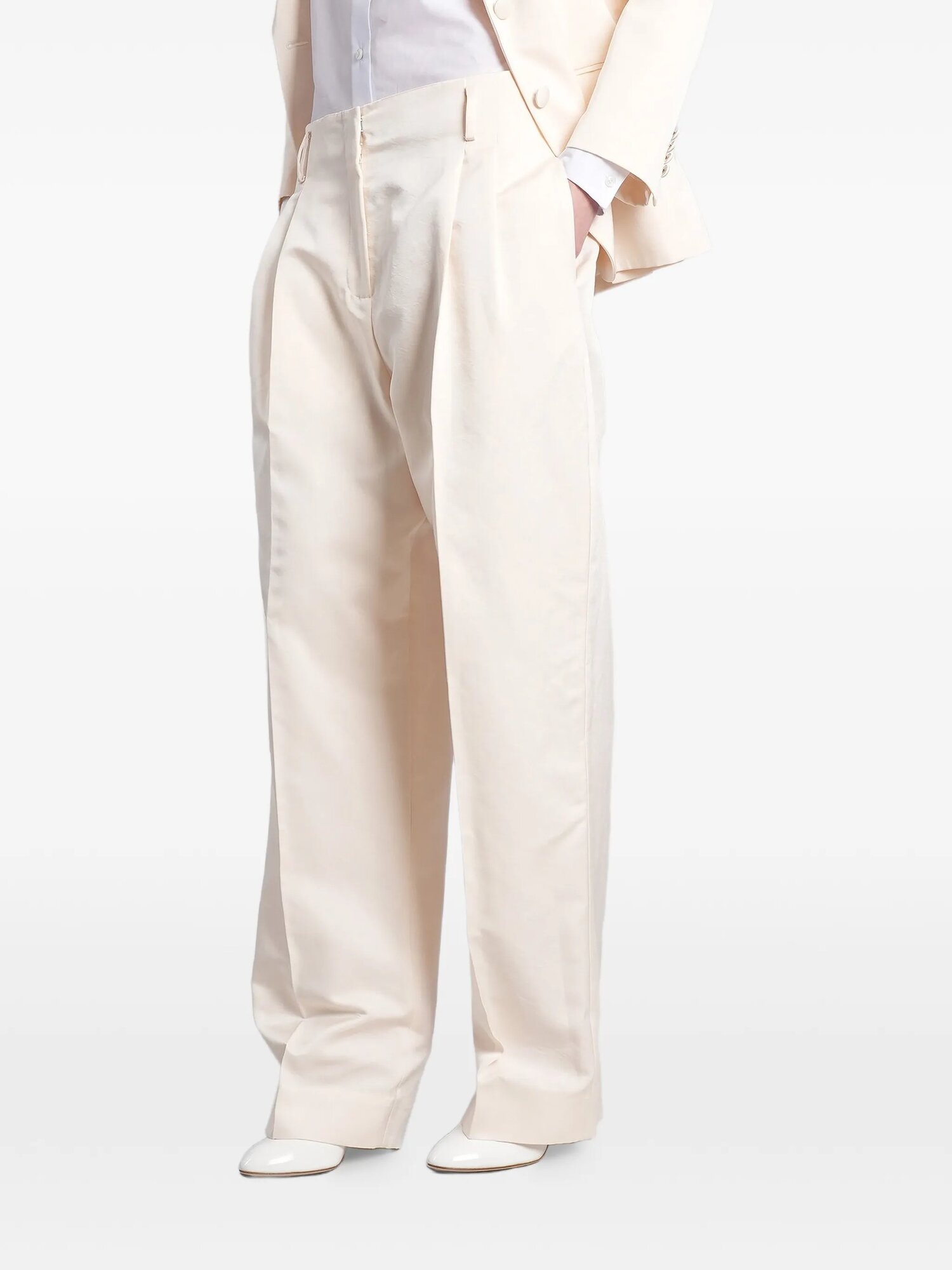 Брюки Pleated straight-leg trousers