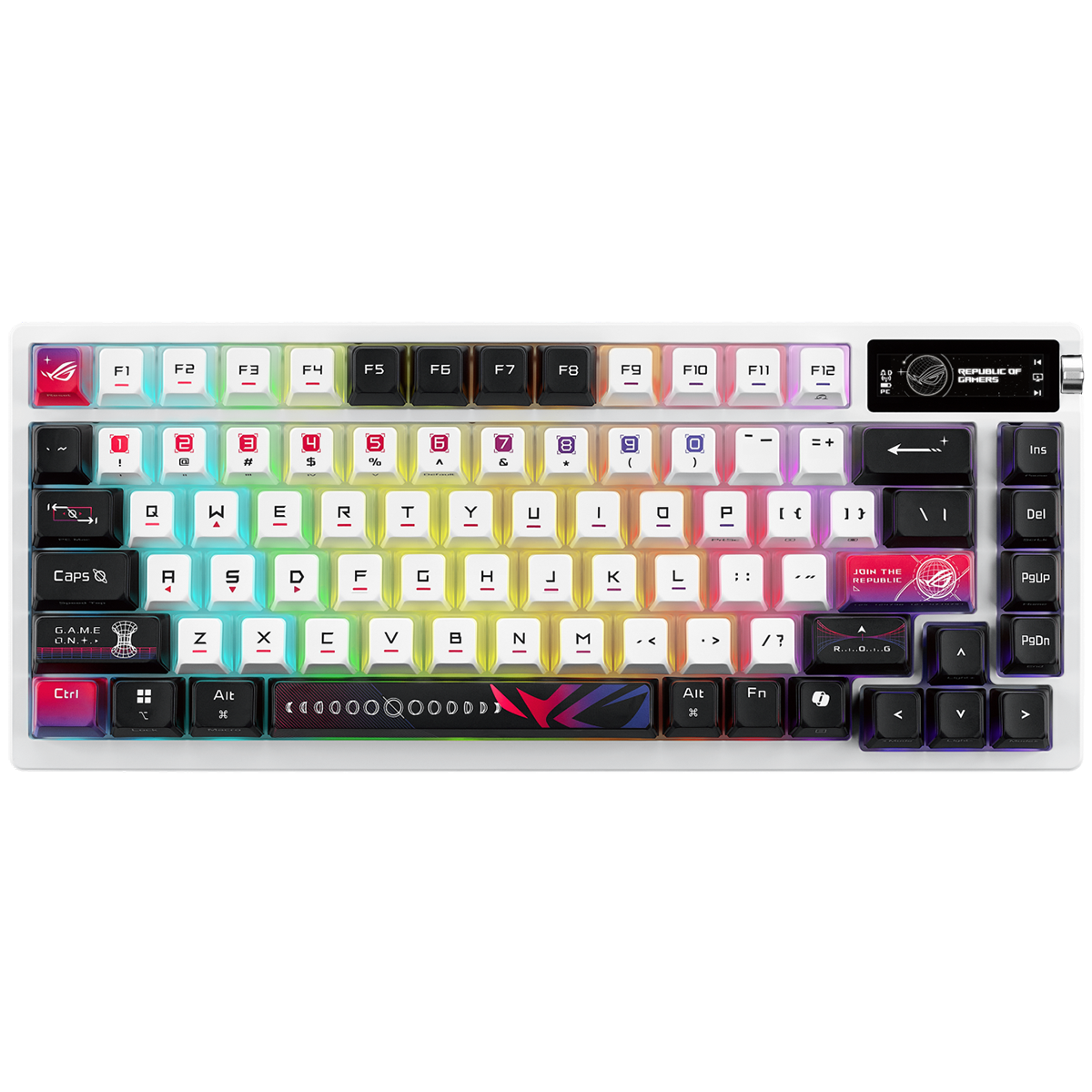 Клавиатура ASUS M704 ROG AZOTH X NX Snow PBT 75% USB 2.4GHz BT