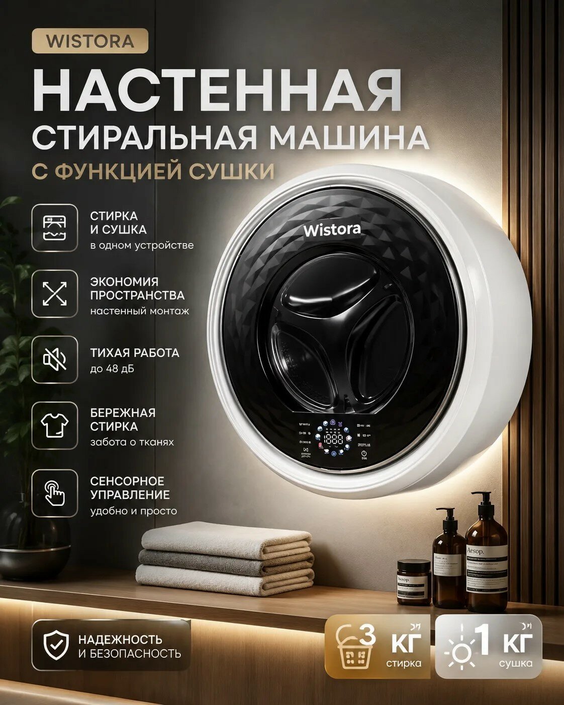 Настенная стиральная машина с сушкой белья автомат. Подвесная стиральная машина с функциeй сушки.