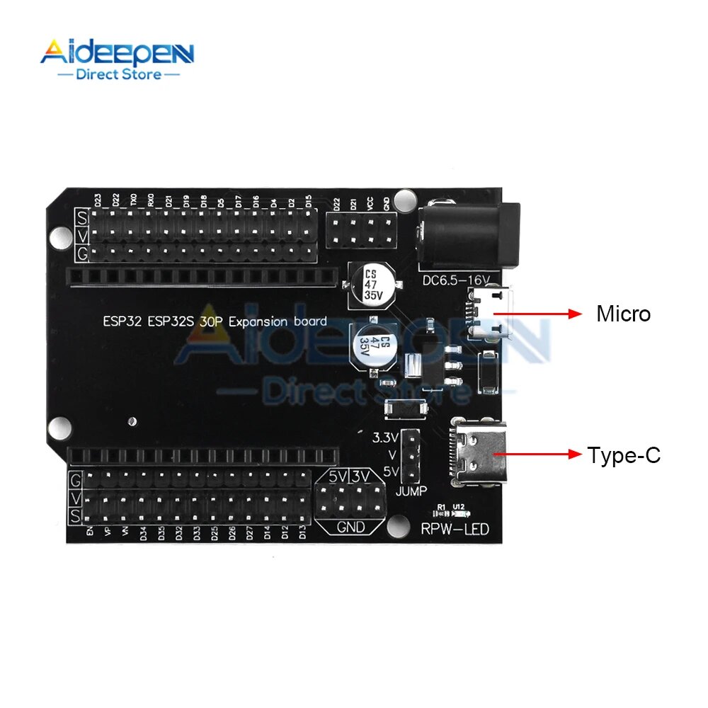 Aideepen панель питания ESP32 DEVKIT V1 — фото 1