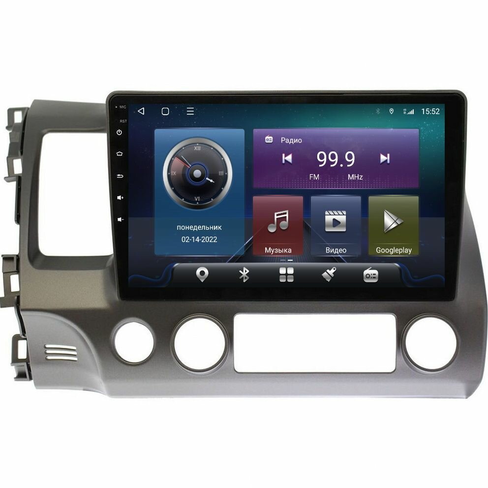 Магнитола CRS-300 Honda Civic 4D 2005-2011 седан с Android 13, Процессор 8 ядер, Память 6+128Gb, Carplay, DSP, 4G(Sim)