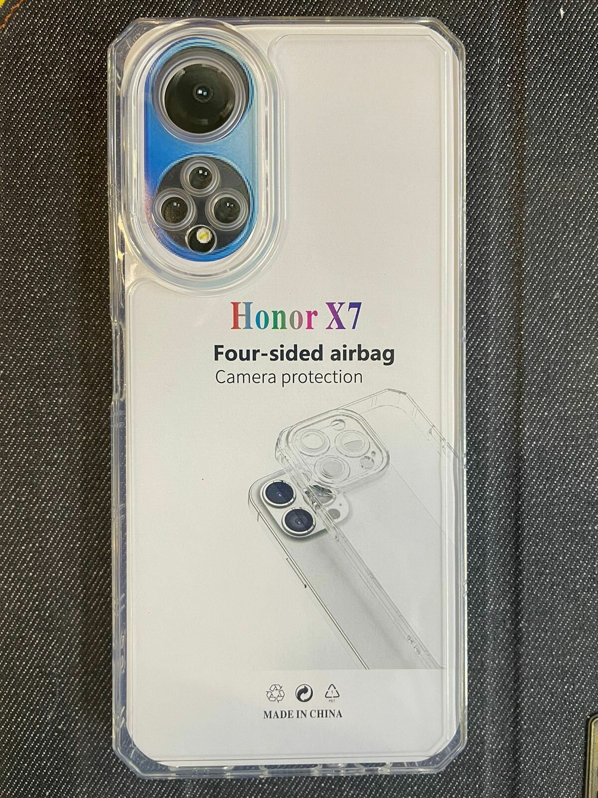Чехол для смартфона X-Level с защитой камеры для Honor X7, прозрачный