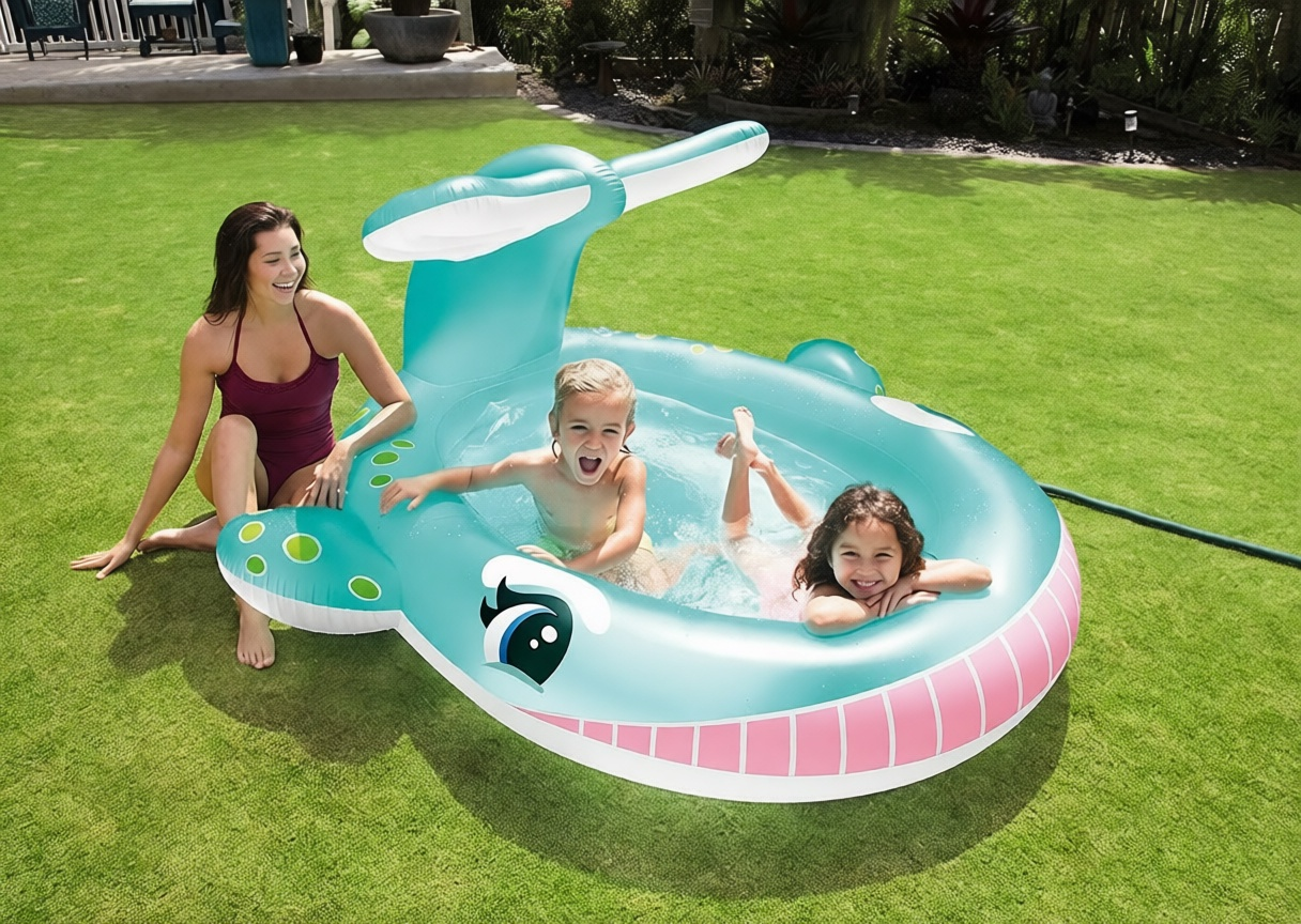 Детский бассейн Intex 57440 "Кит", надувной, круглый, морозостойкий