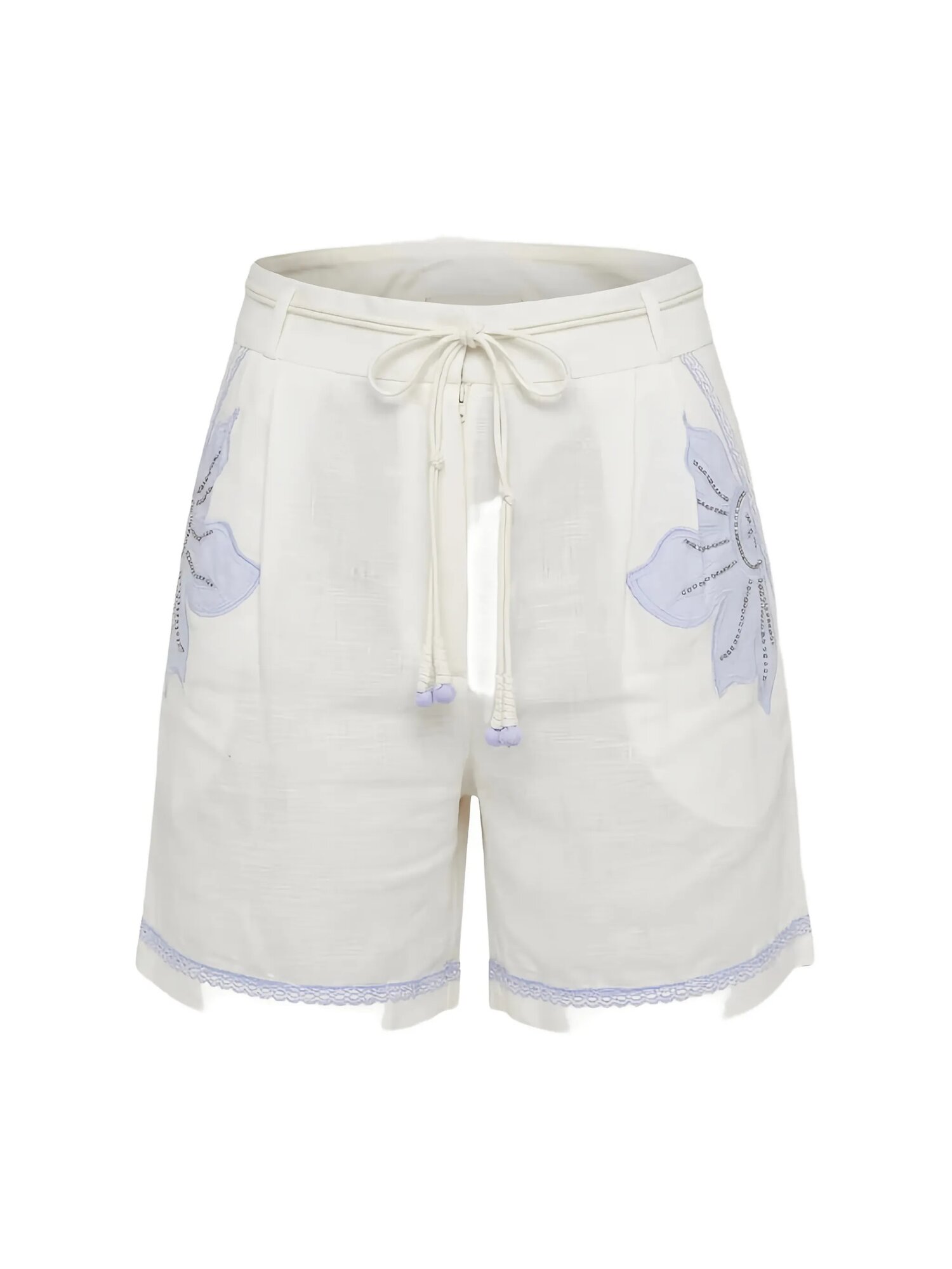 Шорты Floral-embroidered drawstring shorts