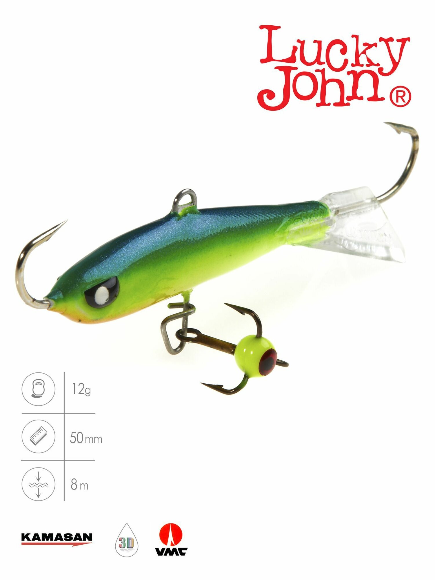 Балансир для зимней рыбалки Lucky John NORDIC 4 с тройником 40мм/29 (с хвостом 50 мм/12гр) на щуку судака и окуня ++