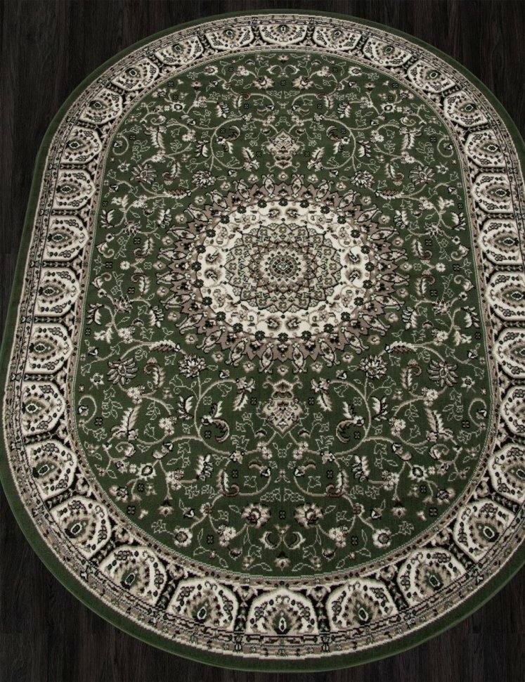Ковер D409 - GREEN - Овал - коллекция GAVANA (2.5 х 3.5 м)
