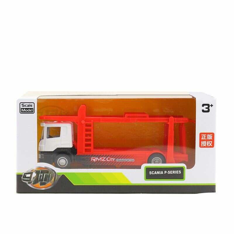 Модель игрушевого грузовика Marco из сплава 1:64 Scania Man инженерный транспорт, миксер, пожарный, контейнерный (Scania-трейлер)