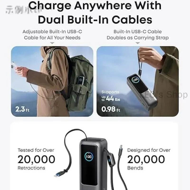 Power Bank A1695 Портативное зарядное устройство емкостью 25000 мАч мощностью 165 Вт с тремя портами USB-C мощностью 100 Вт для