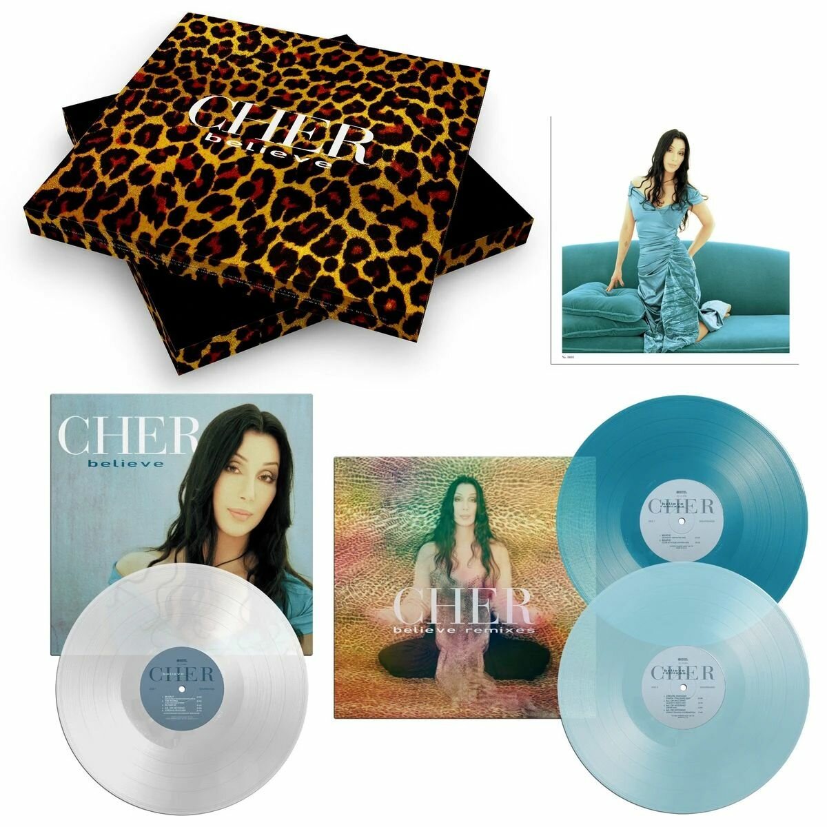 Виниловая пластинка Cher - Believe (3LP Box Set, Прозрачный винил с синим и голубым) Limited, 2023