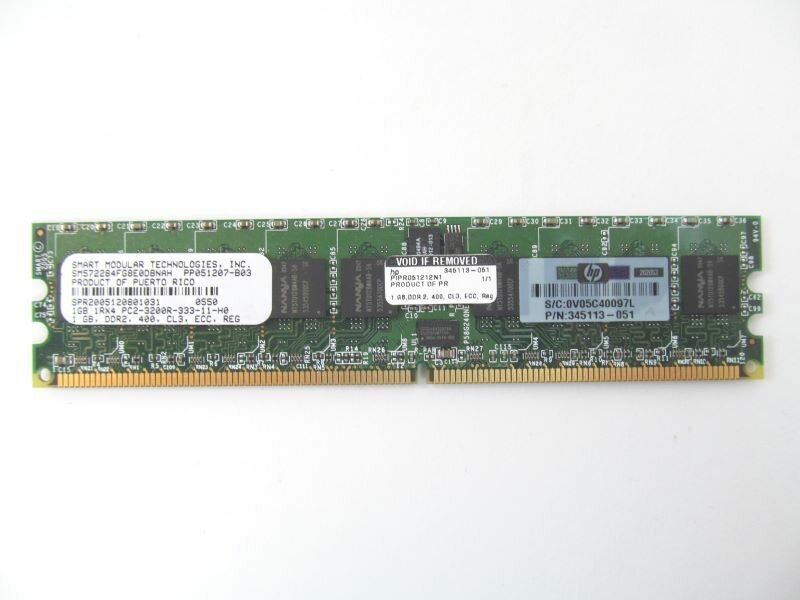 Оперативная память HP 345113-051 1Gb SPS-MEM DIMM PC2-3200 128MX4