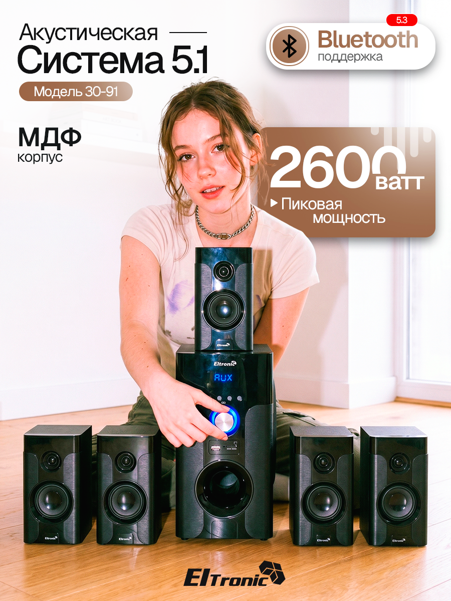 Акустическая система 5.1 ELTRONIC 30-91 (черная)