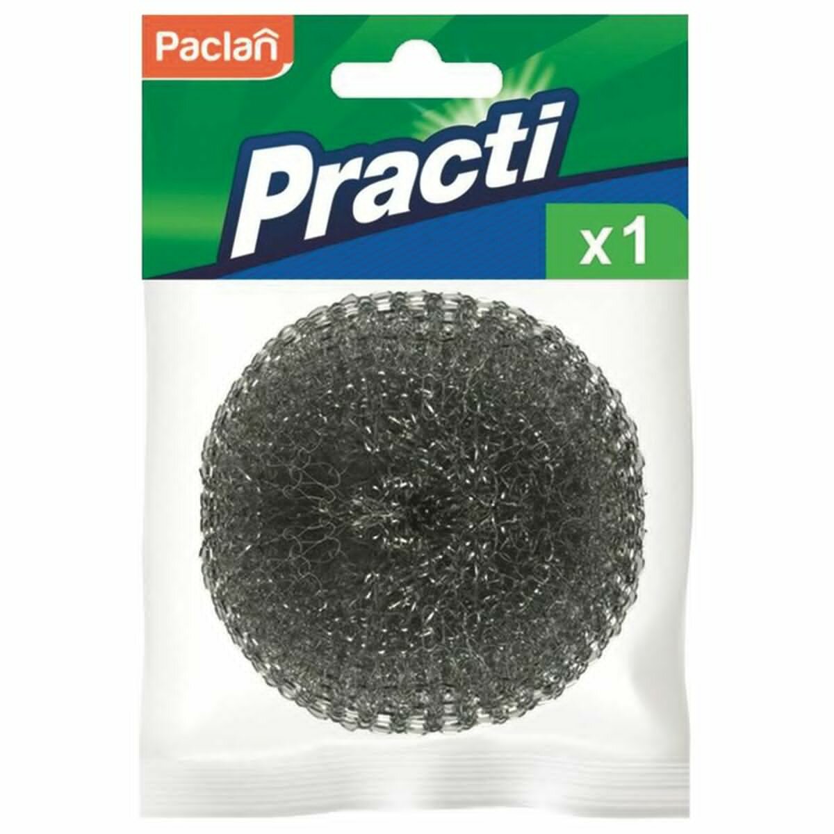 Мочалка металлическая Paclan Practi Spiro (95х95х40мм) спиральная (408221/408220/408141/408140), 60шт.