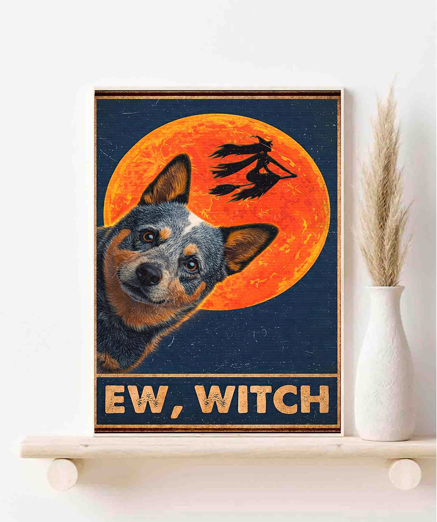 Австралийская пастушья собака, EW Witch, Плакат Акварель А3 ( 30х42 см. )
