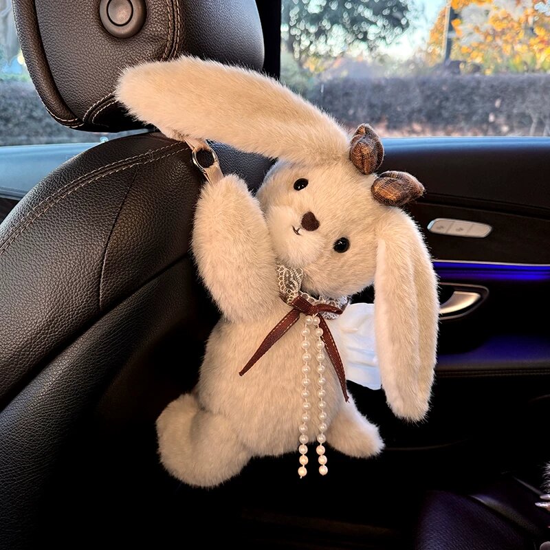 Daffy Bunny Бежевый жемчуг Висящий держатель для салфеток в автомобильный салон