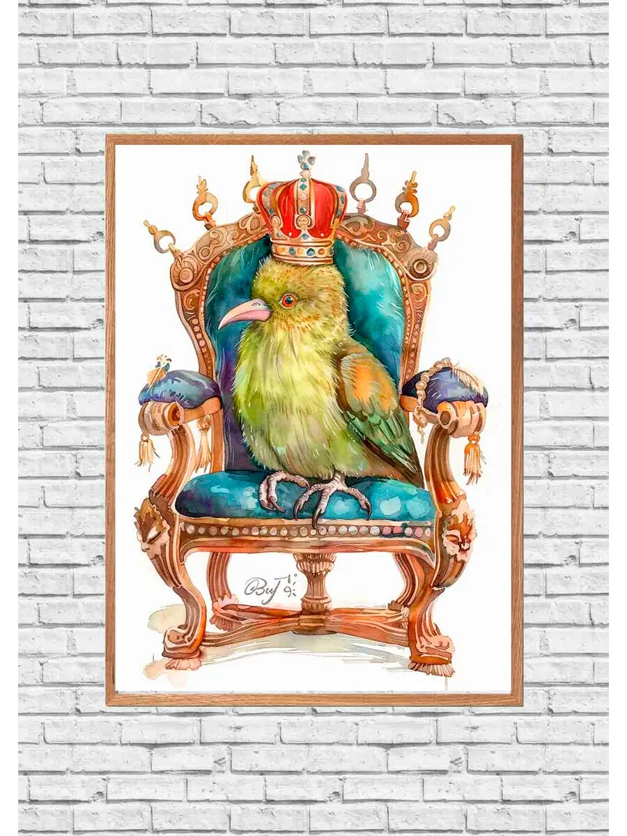 Птица киви Английская королева 3, Плакат 30x42см