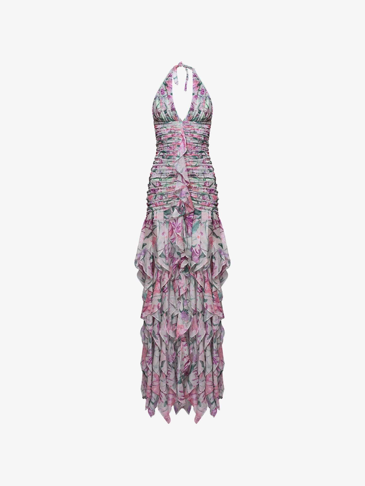 Платье Floral-print ruffled dress