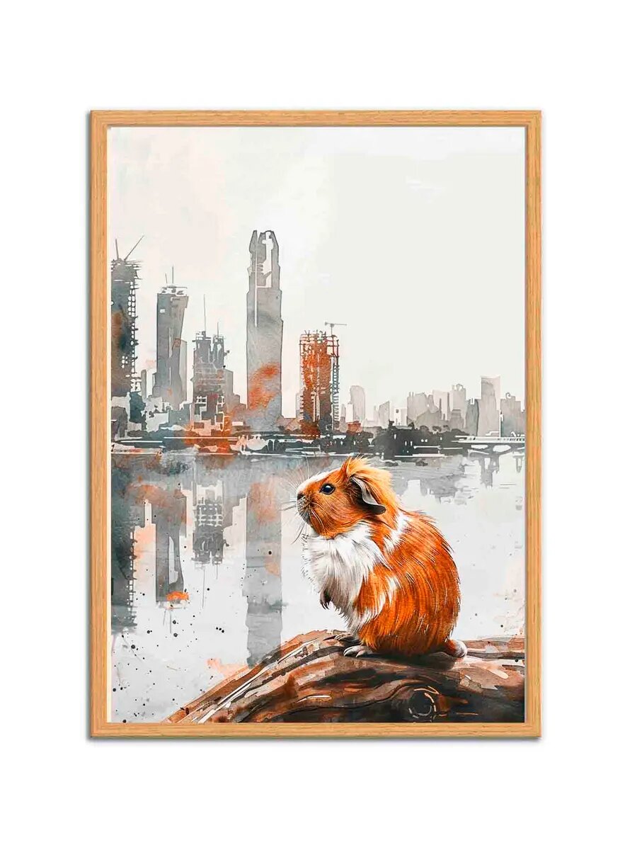 Морская свинка Animal Yoga 1, Плакат 30x42см