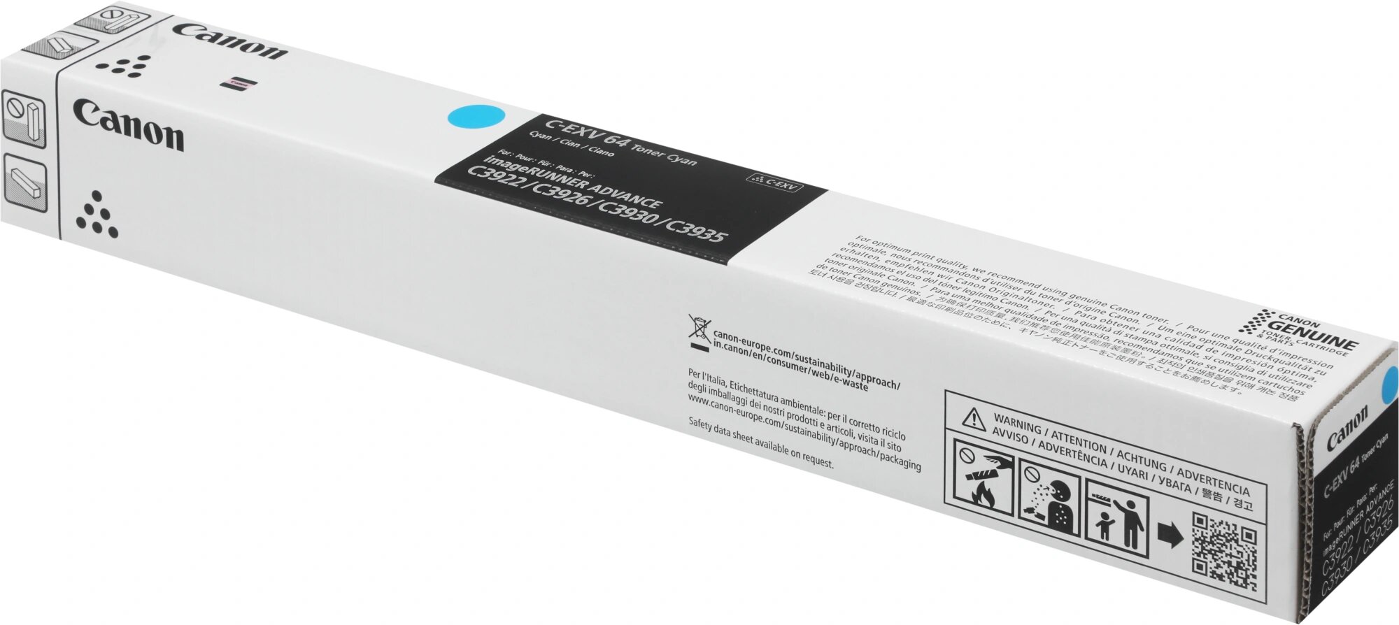 Тонер Canon C-EXV64C 5754C002 голубой туба 650гр. для копира imageRunner Advance DX C3926i