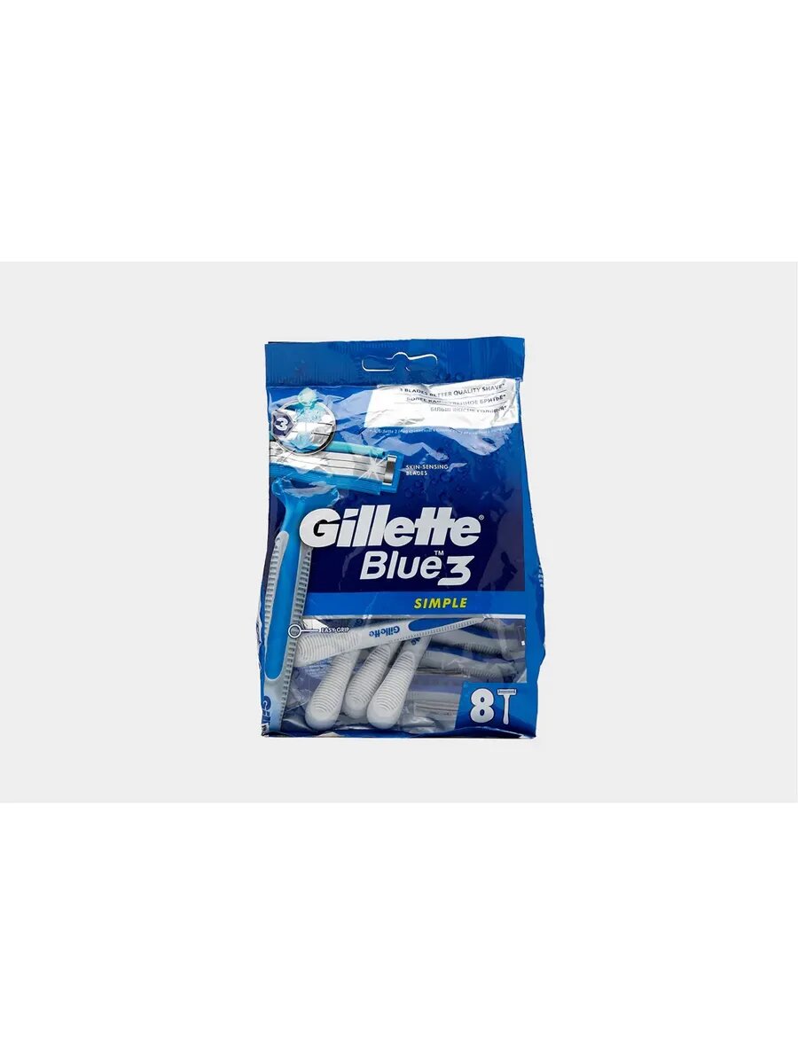 Gillette Blue Simple3 Бритвы одноразовые 8шт 8шт