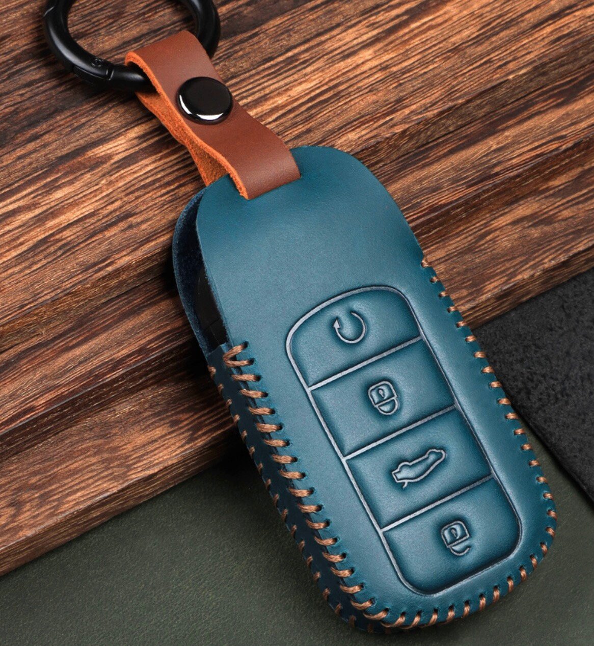 Защитный кожаный чехол MyPads M-237190 для автомобильного смарт ключа с брелком Chery OMODA C5, Tiggo 8 PRO, Tiggo 8, Tiggo 7 PRO, Tiggo 4 Тигго че.