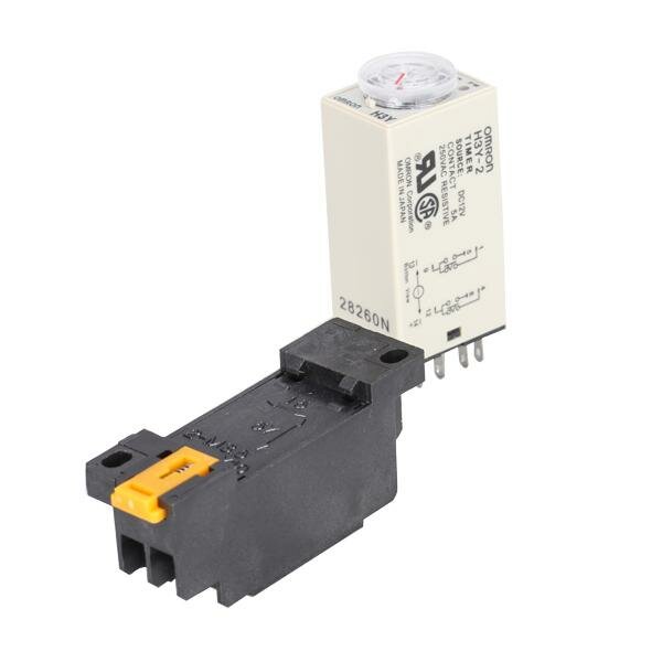 Реле задержки H3Y-2 DC 12V с цоколем H3Y-2 (0-10 секунд)