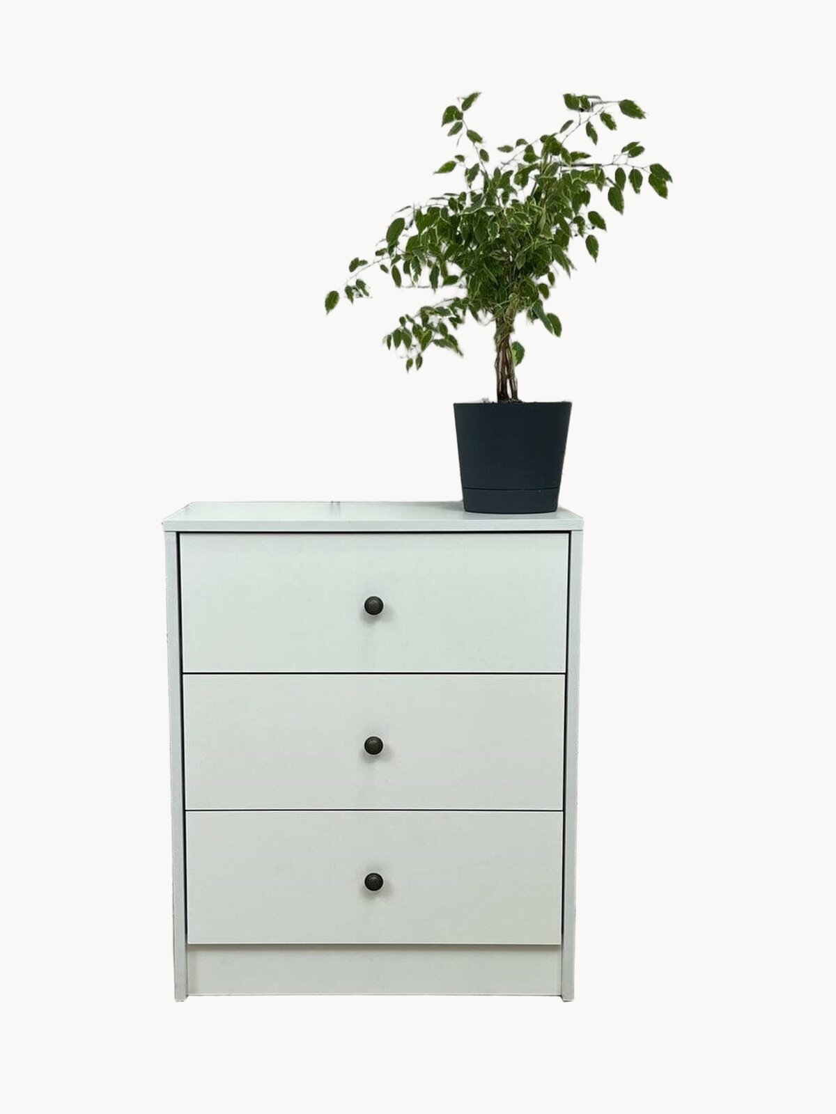 Комод мебельнов "Мальта", 3 выдвижных ящика, ЛДСП, цвет: белый