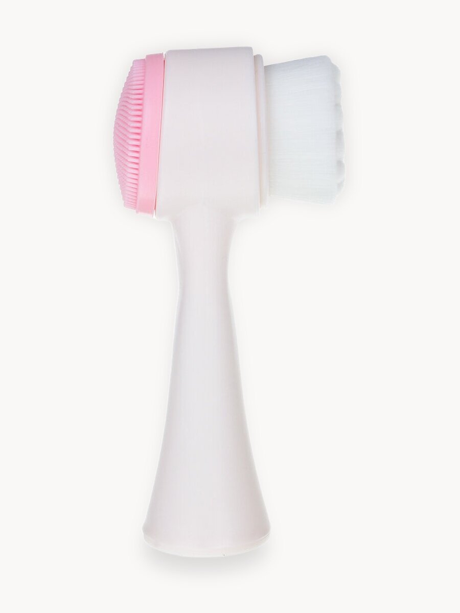 Щетка-массажер для лица "Уход за кожей", двусторонняя, силикон, белая