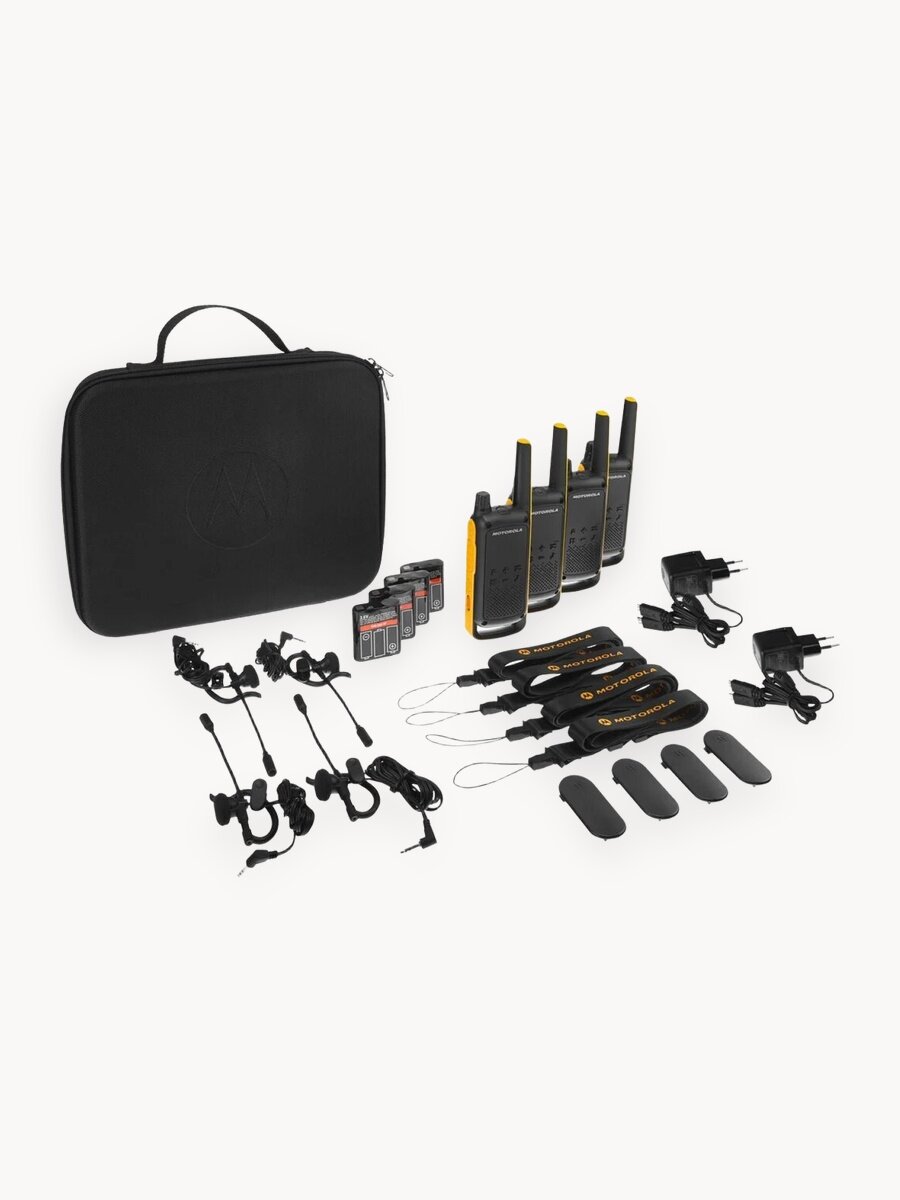 Комплект из четырёх радиостанций Motorola T82 EXTREME QUAD (TALKABOUT) B8P00811YDEMAQ, использования