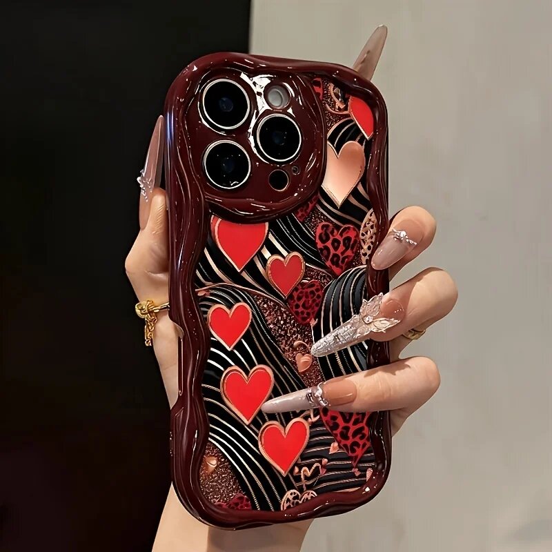 Чехол для iPhone 11 с сердцем и волнами