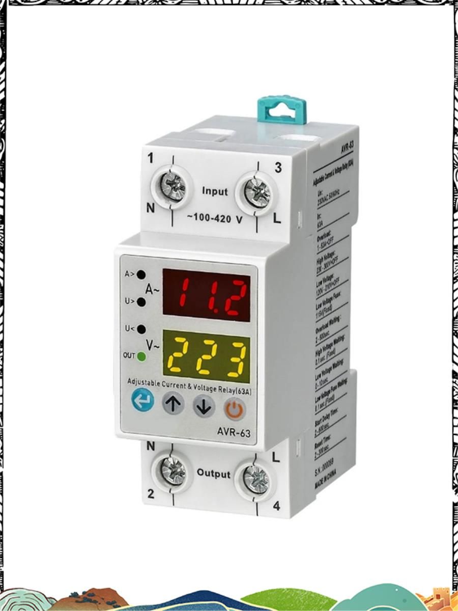 AVR-63A, реле с двойным дисплеем, регулируемым напряжением и защитой от перегрузки по току / основано на автоматическом регуляторе напряжения.