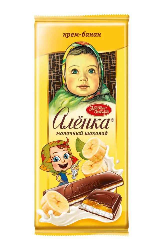 Аленка Шоколад молочный с начинкой крем банан 87 г