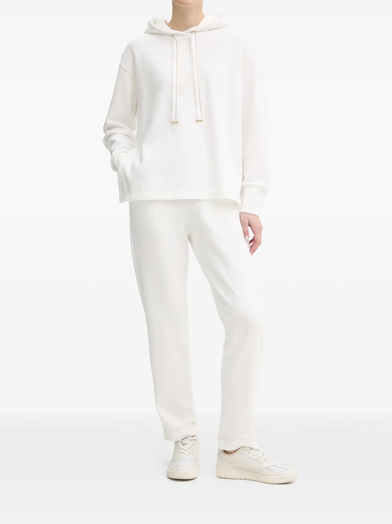 Бюстгальтер Luisa Spagnoli Bravata drawstring embroidered hoodie, размер 48, белый — фото 1
