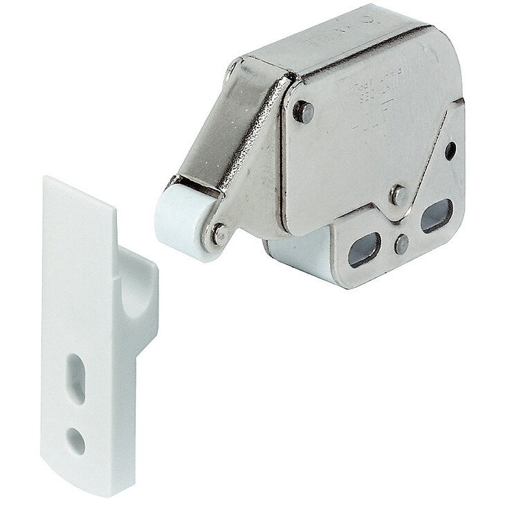 Нажимная защелка для люков Mini Latch Hafele с ответной частью