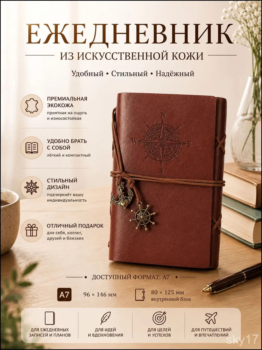 Блокнот A7, листов: 80