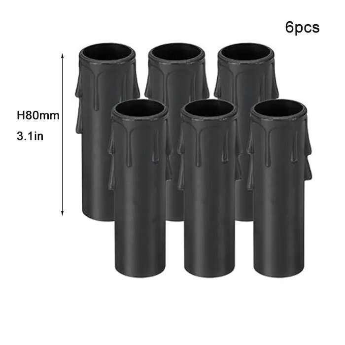Пластиковые патроны E14 черный 6/12/24 шт GY H80mm 6pcs