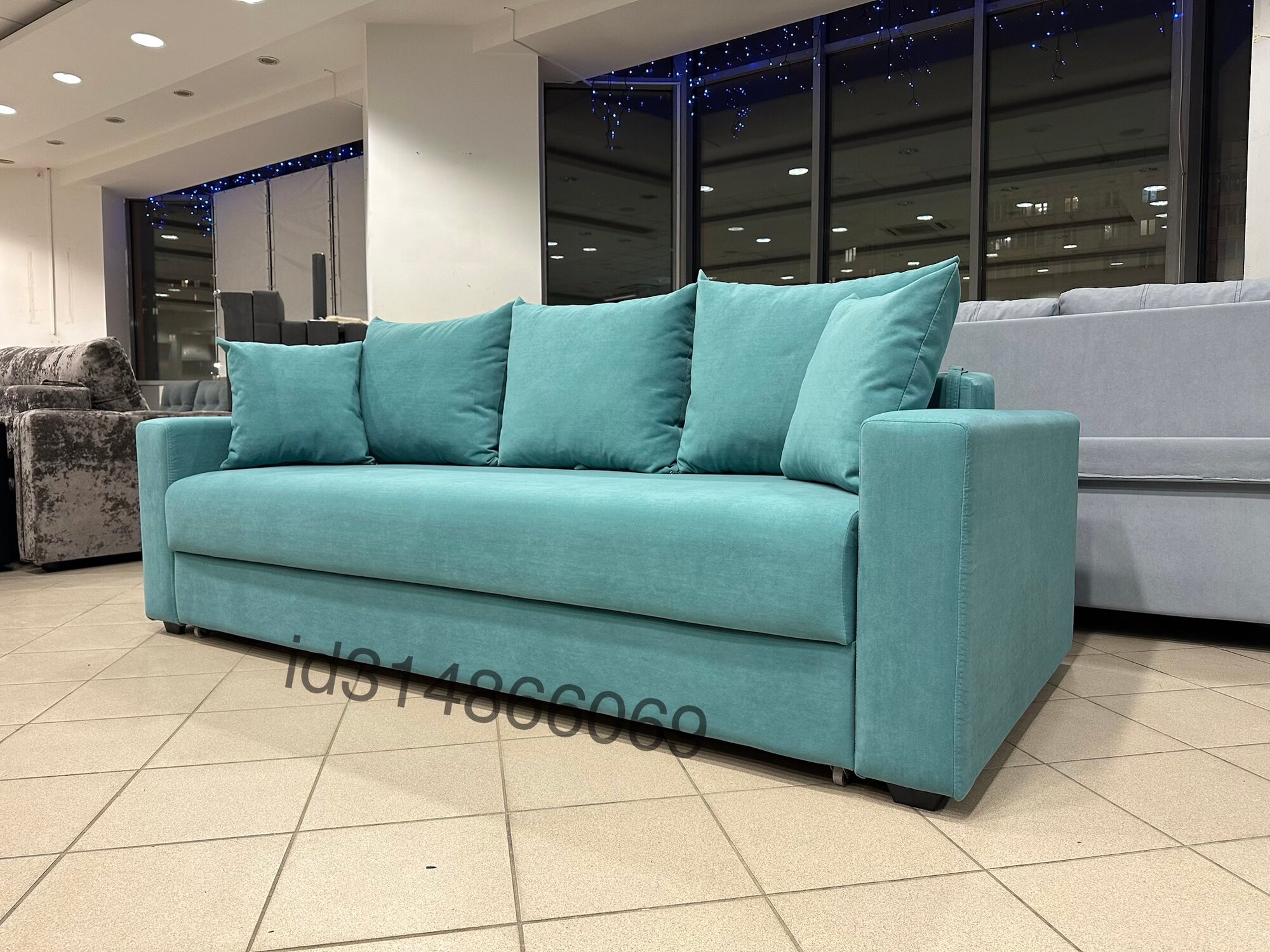 Диван кровать Премьер бирюзовый