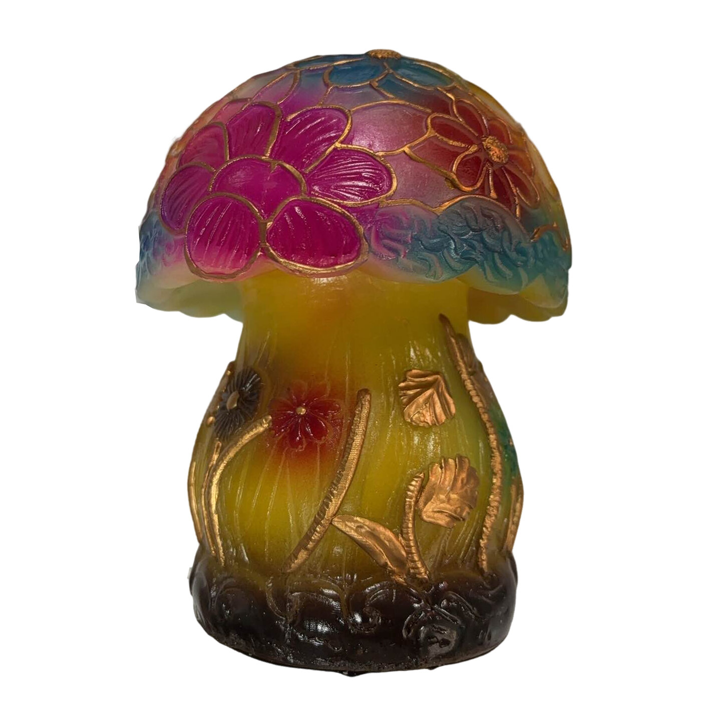 Лампа столовая грибок 5.9 дюймов LED, стекло окрашенное, серия растений, вintage стиль, USB, размер 15x10x9 см, вес 300 г, упаковка 18x13x11 см, картон с пенофоном, для спальни, гостиной, читальной комнаты, 1 шт