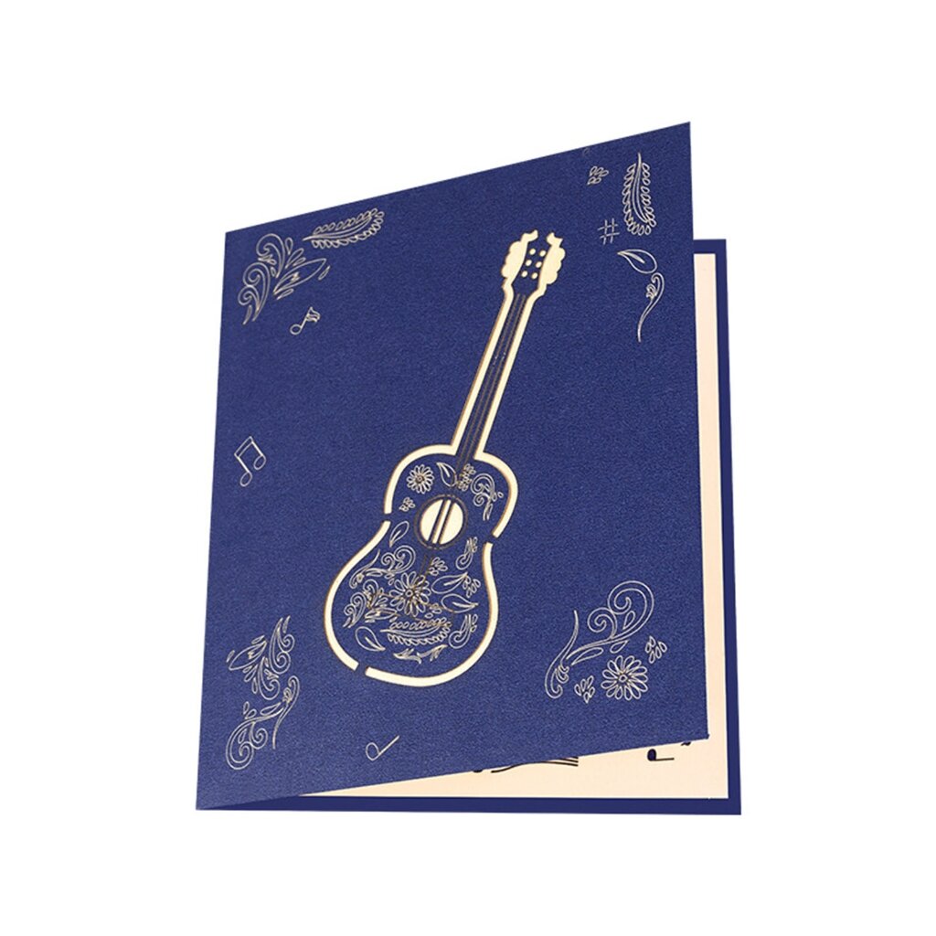 Открытка на день рождения Бумажная резьба Гитарная поздравительная открытка Приглашение на вечеринку с конвертом Для взрослых Праздничные подарки