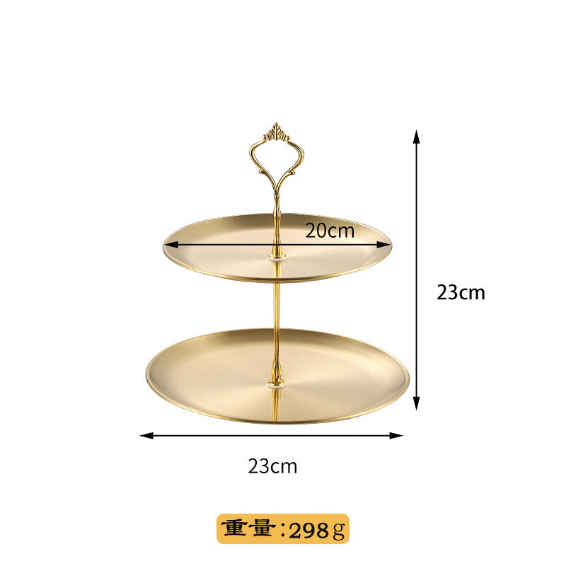 Трехъярусная тарелка для фруктов из нержавеющей стали, поднос для десертов, легкая роскошь, тарелка для закусок и сухофруктов, свадебная подставка