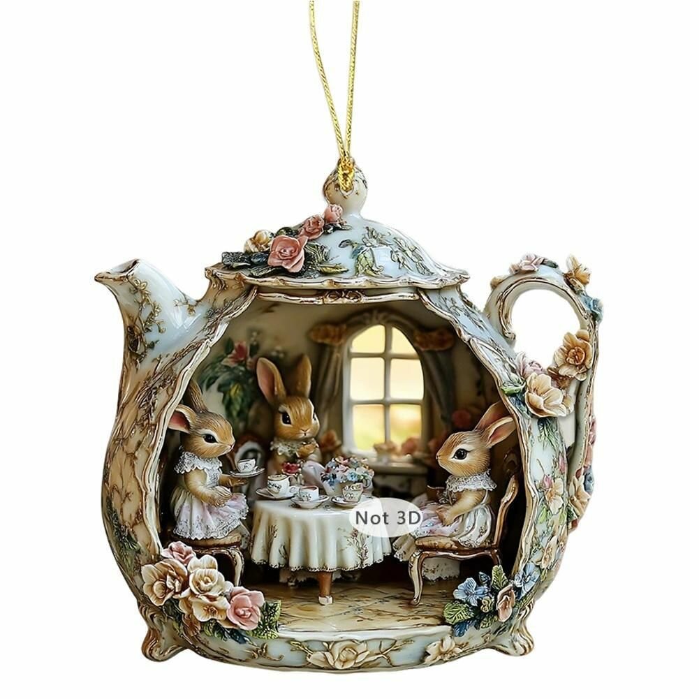 Домик из кофейной чашки, украшения пасхальных яиц, подвесные пасхальные