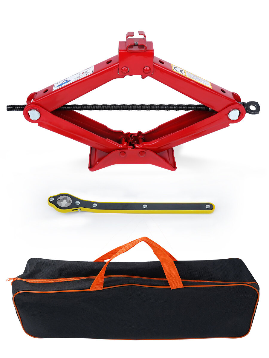 Домкрат ромбический автомобильный 3.0T, 120-445 mm, с поворотным ключом