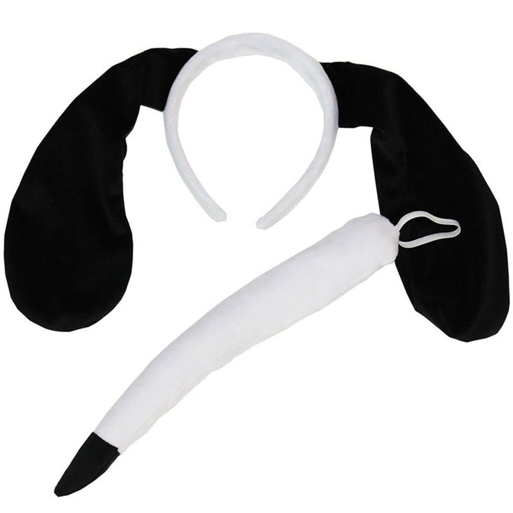 Аксессуары для костюма собаки, повязка на ухо, нос, хвост, галстук-бабочка, перчатки и юбка, детский маскарадный костюм животного на Хэллоуин