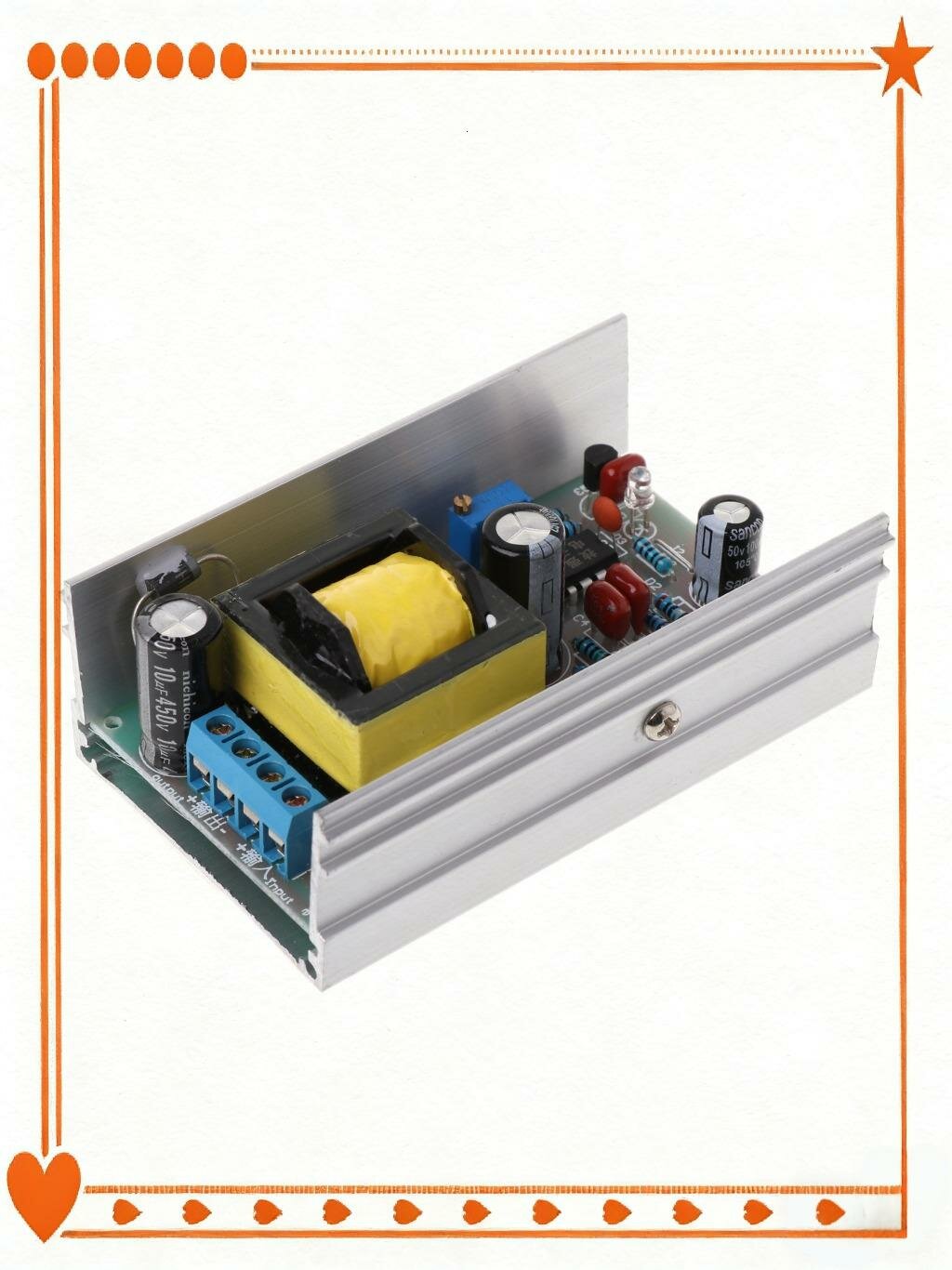 DC12В в DC 200-450В 70Вт повышающий преобразователь, Серебро
